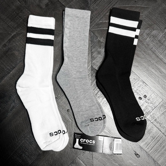 CROCS | Underwear & Socks | Crocs Mens Athletic Socks In Black Gray And ...